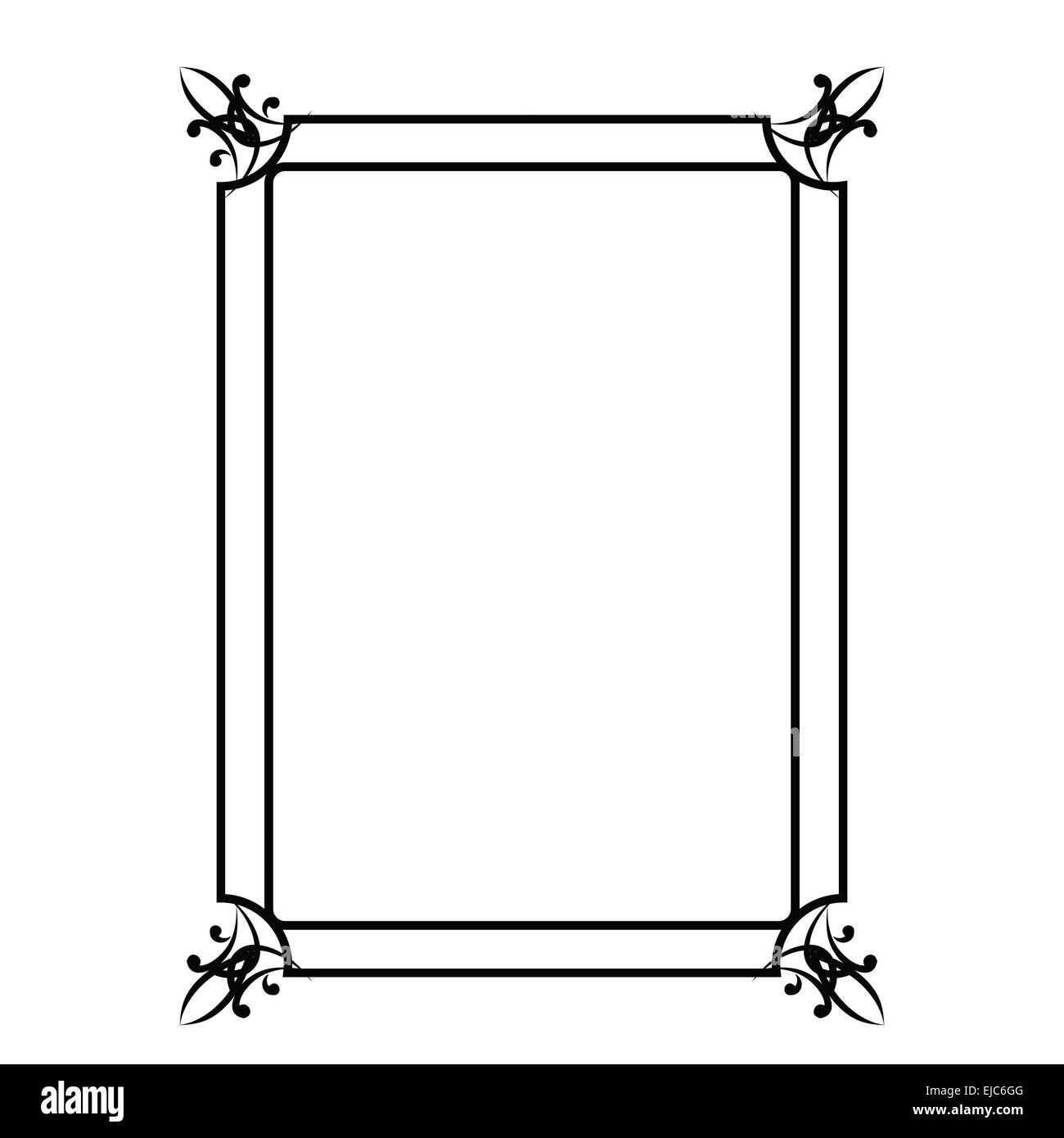 Decorative art line drawing frame hi-res stock photography and images ...