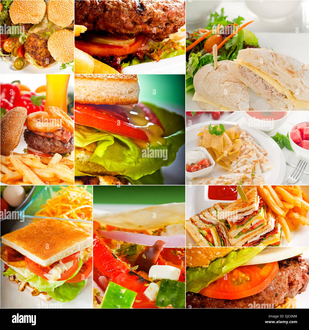 Burger sandwich collage food hi-res stock photography and images - Alamy