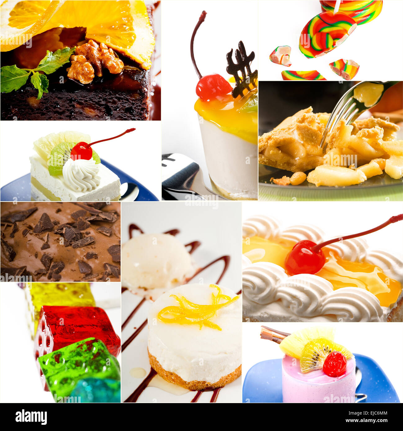 dessert cake and sweets collection collage Stock Photo - Alamy