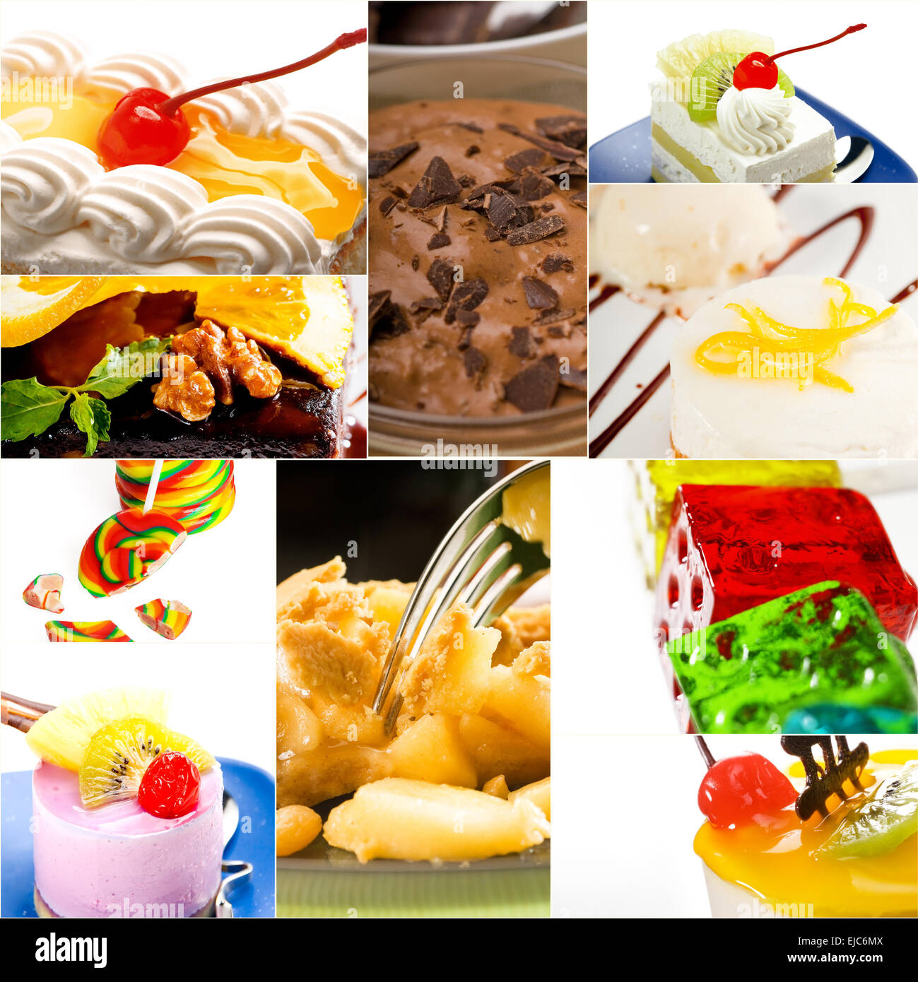 dessert cake and sweets collection collage Stock Photo - Alamy