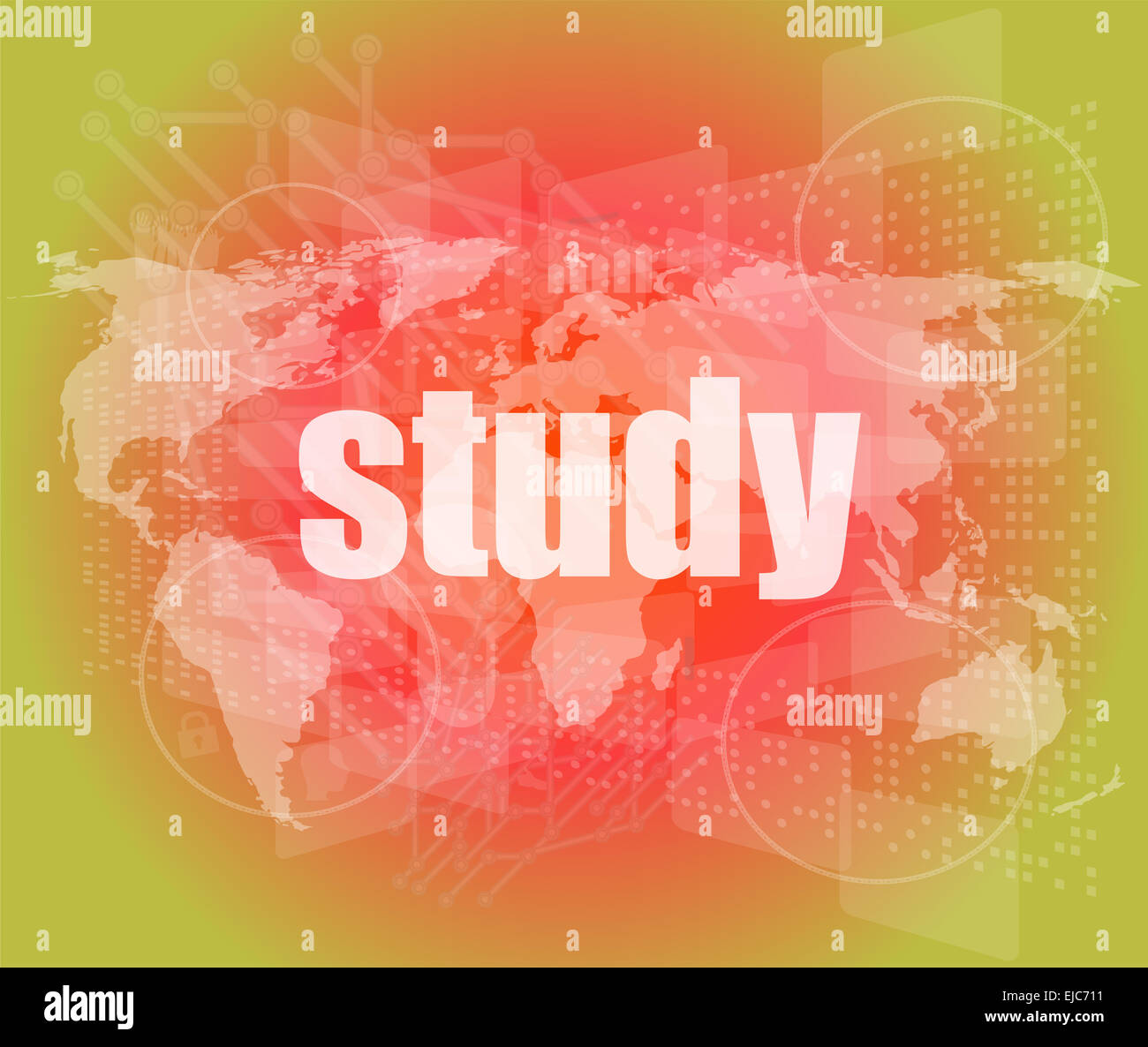 study words on digital touch screen interface Stock Photo - Alamy
