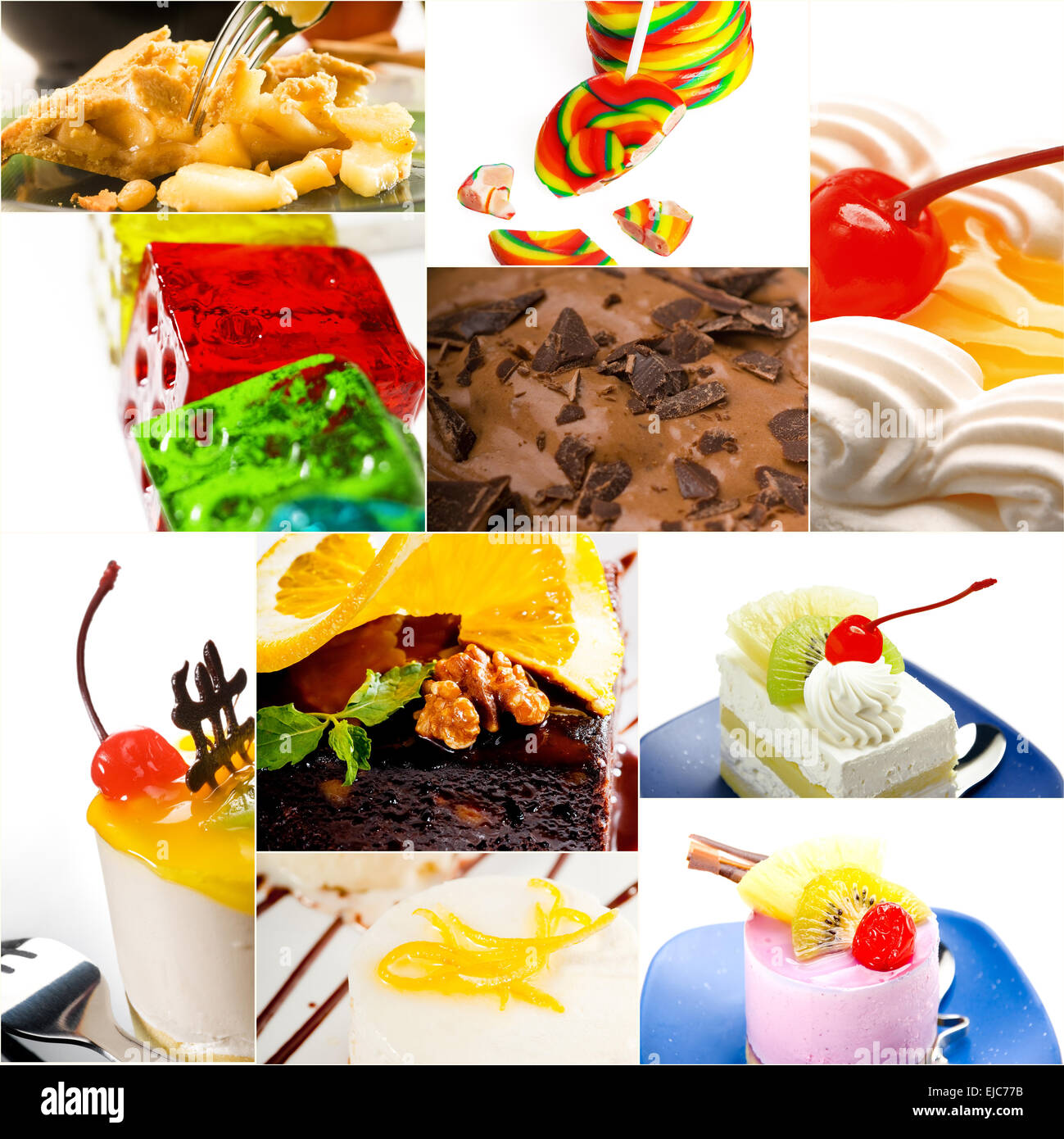 dessert cake and sweets collection collage Stock Photo - Alamy