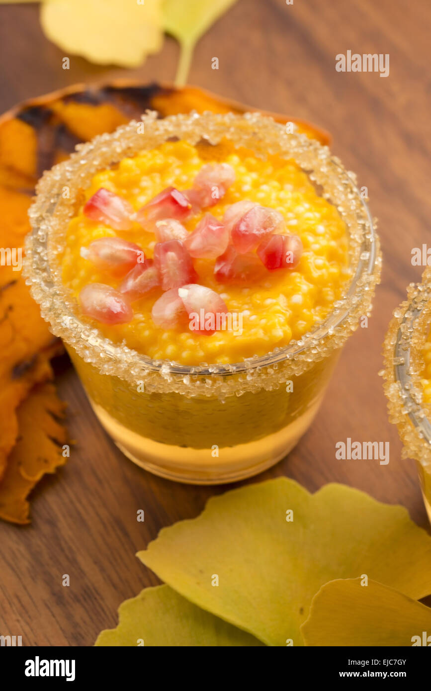 pumpkin pudding with tapioca pearls Stock Photo - Alamy