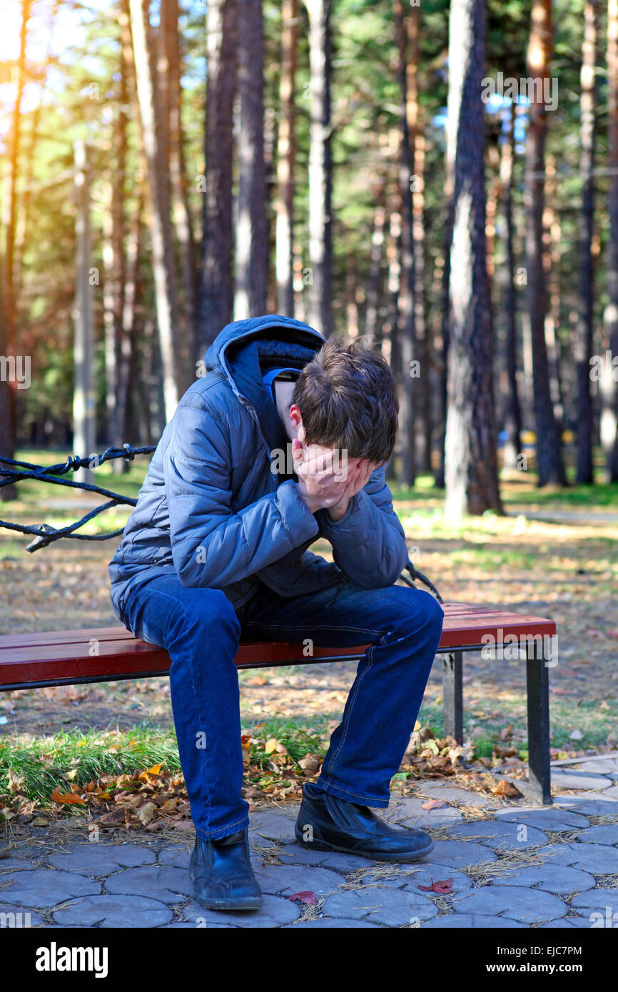 Sad Teenager outdoor Stock Photo - Alamy