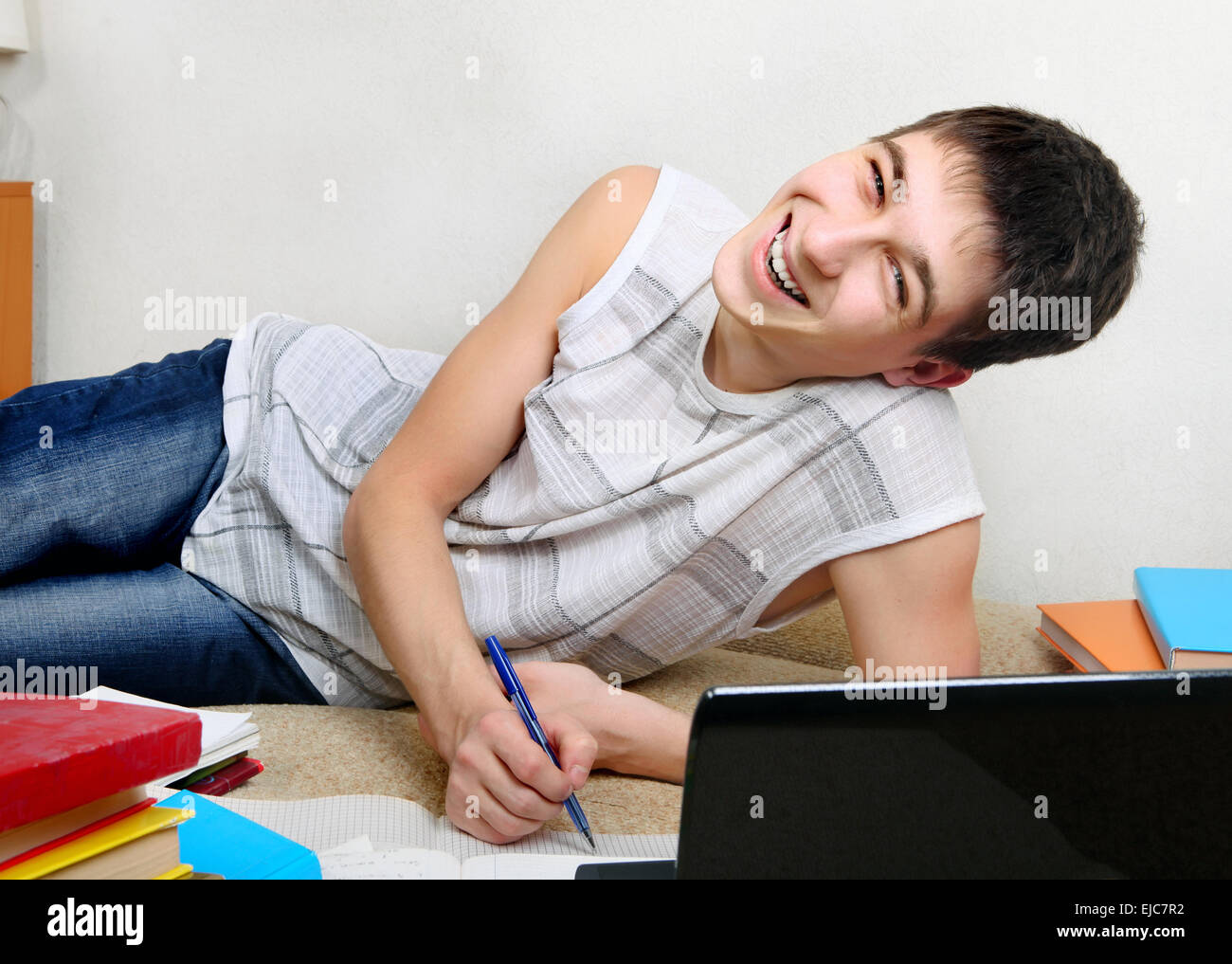 Student at Home Stock Photo - Alamy