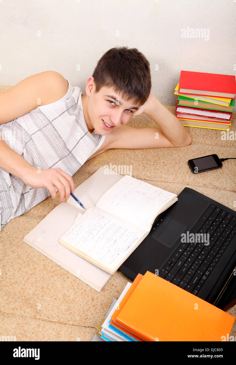 Student at Home Stock Photo - Alamy