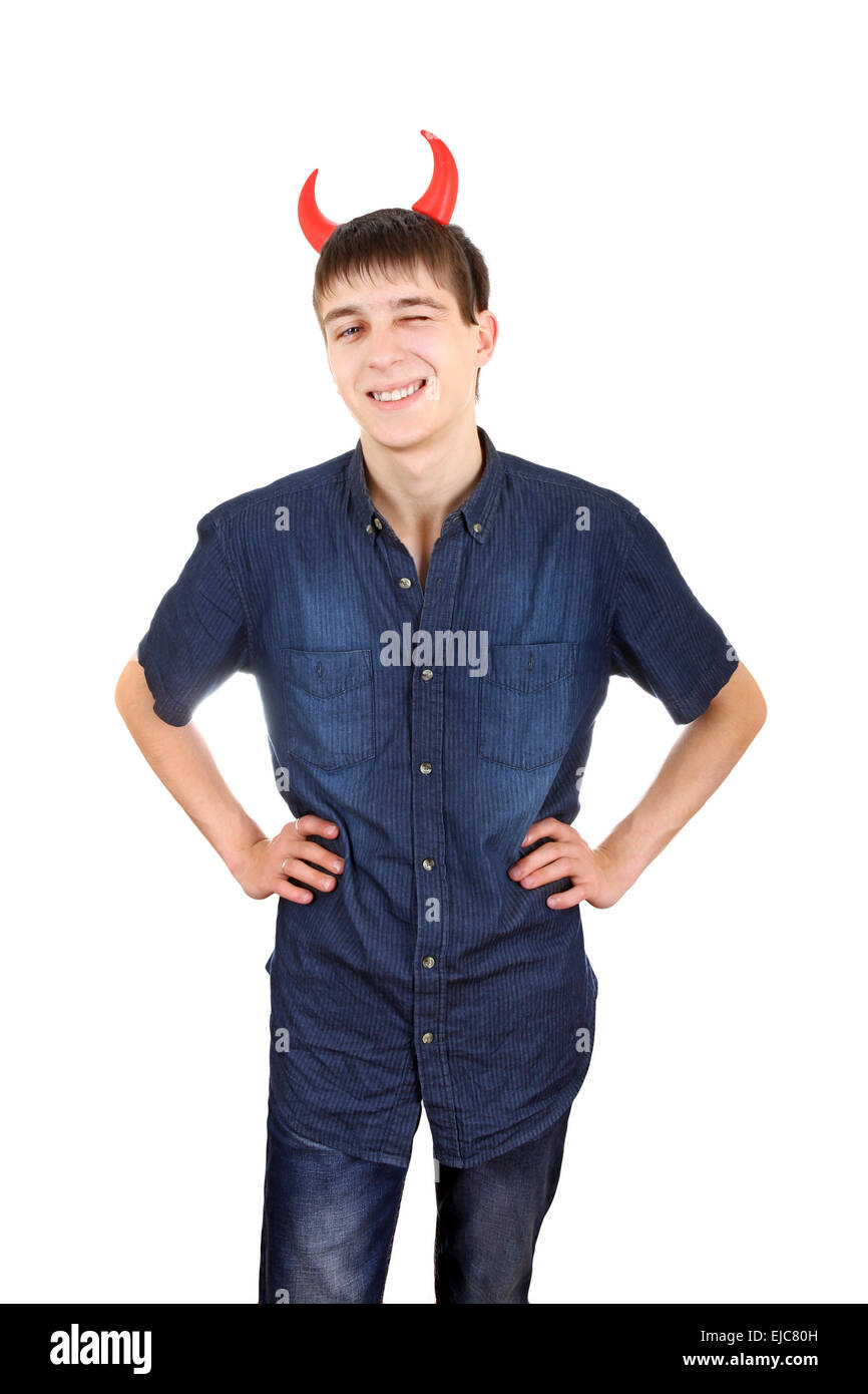 Boy with devil horns hi-res stock photography and images - Alamy