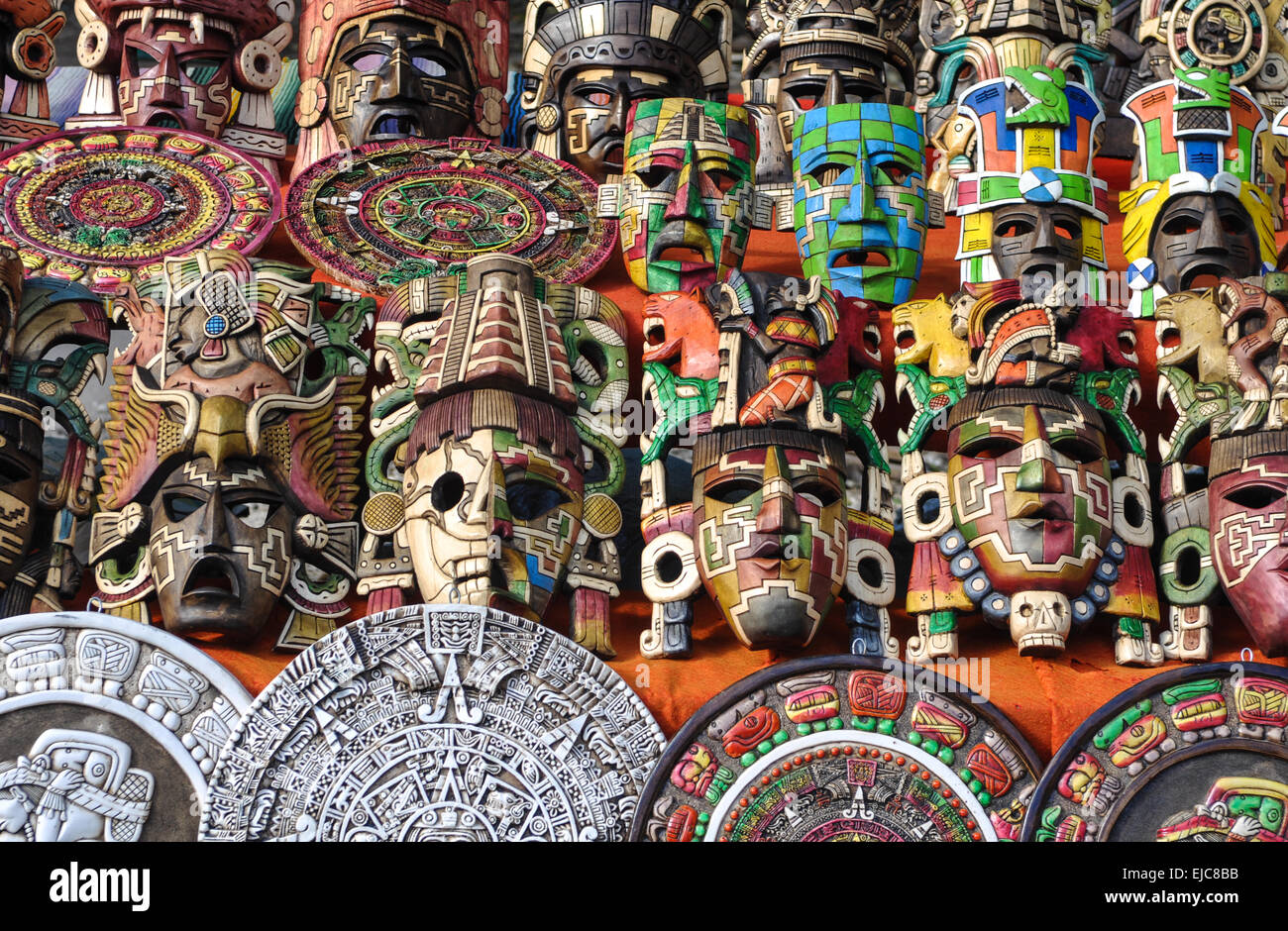 Mayan Wooden Masks for Sale Stock Photo - Alamy