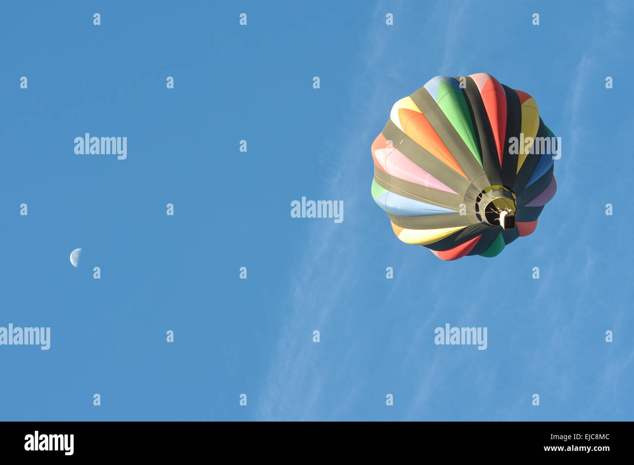 Hot Air Balloon with the Moon Stock Photo - Alamy