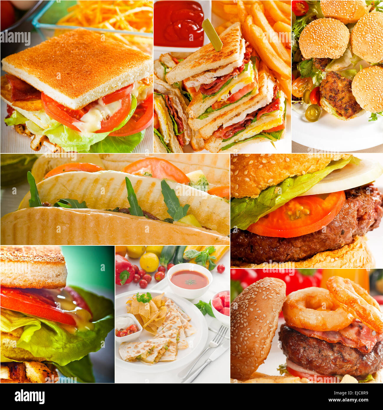 Burger sandwich collage food hi-res stock photography and images - Alamy