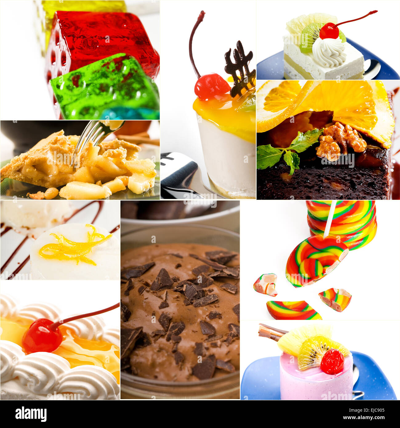 dessert cake and sweets collection collage Stock Photo - Alamy