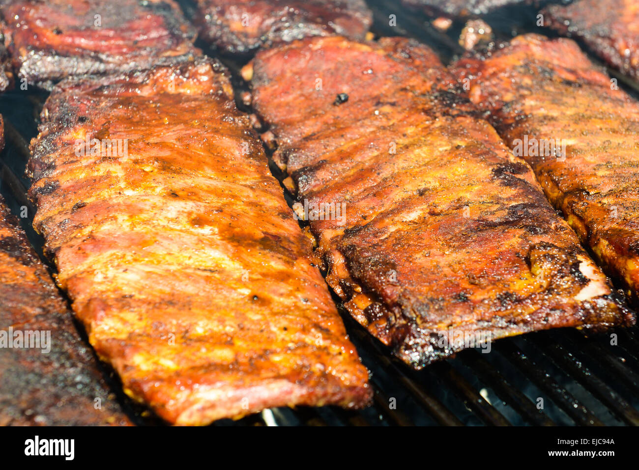 BBQ Ribs on the Grill Stock Photo - Alamy