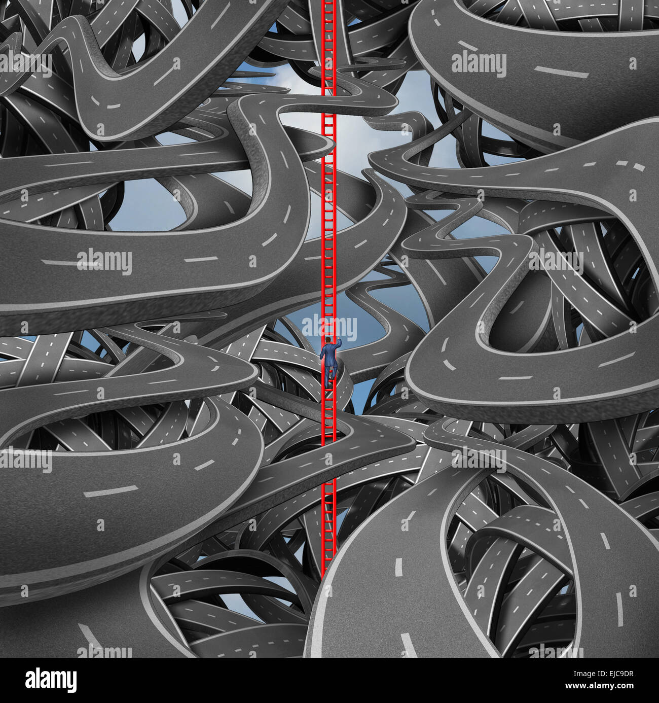 Roads strategy and business planning success concept as a person ...