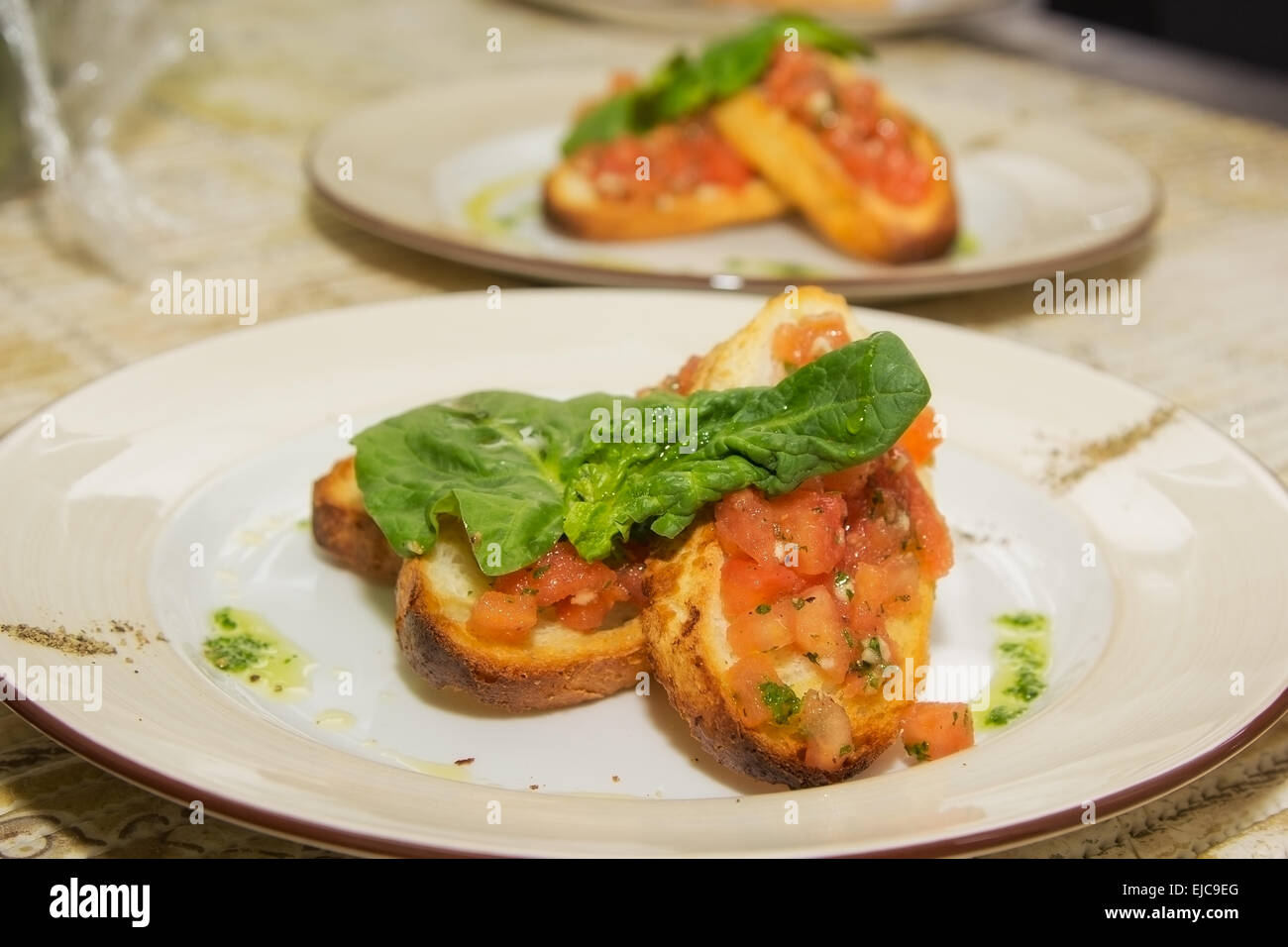 toast with red fish on a plate Stock Photo - Alamy