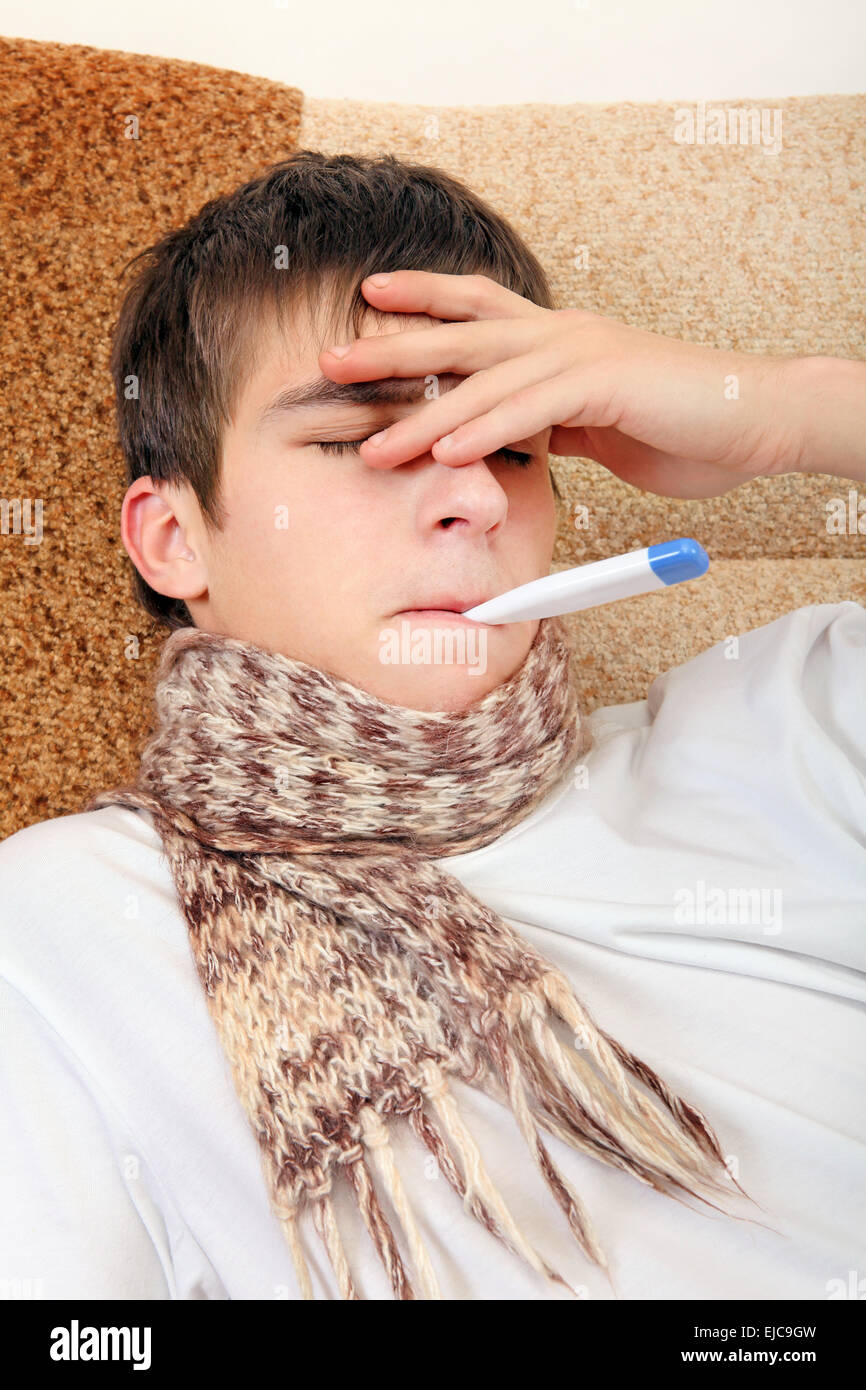 Sick person thermometer hi-res stock photography and images - Alamy