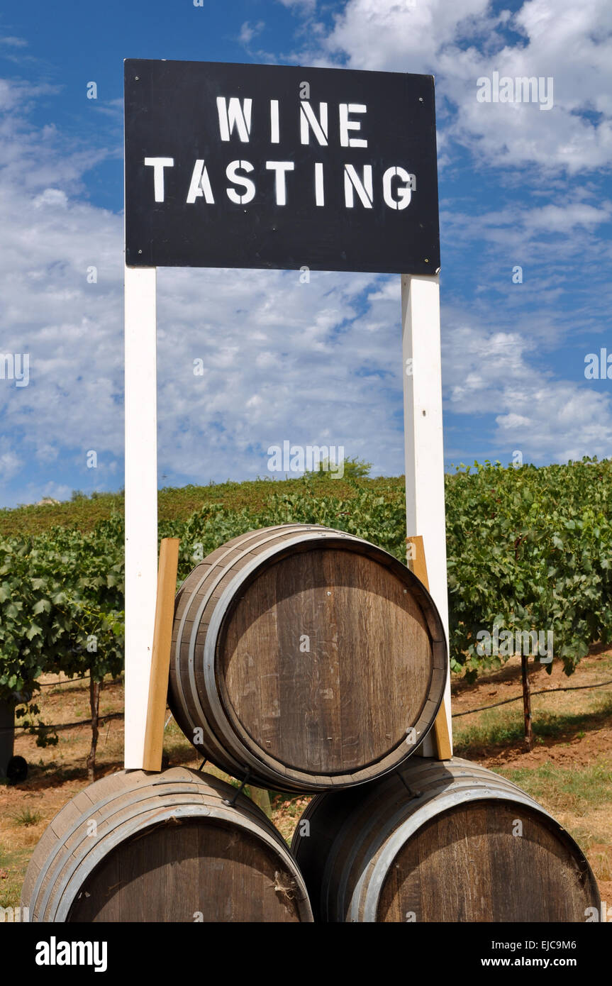 Wine Tasting Sign Stock Photo - Alamy