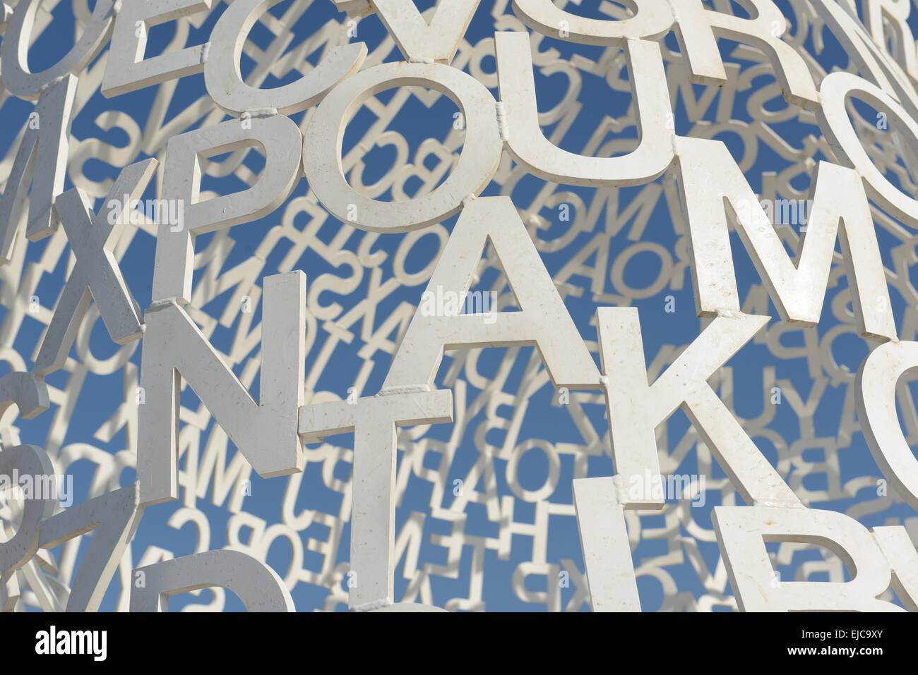 Letters of the Alphabet against Blue Sky Stock Photo - Alamy