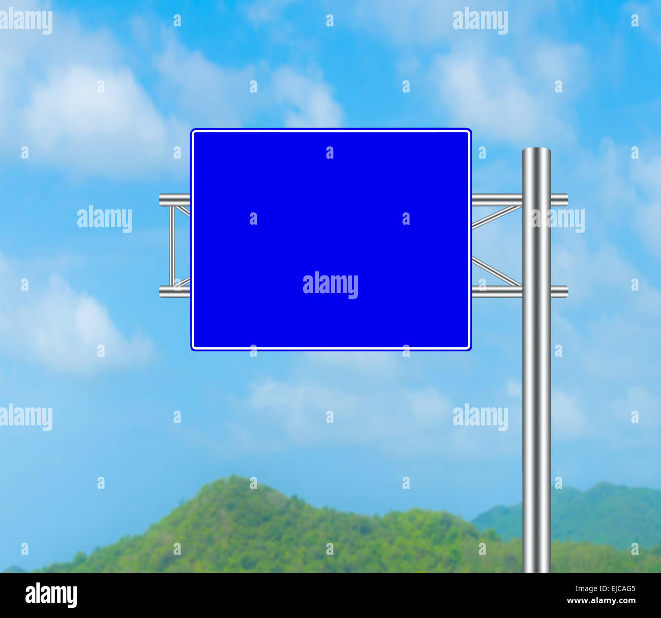 Blank Blue Road Sign concepts Stock Photo - Alamy