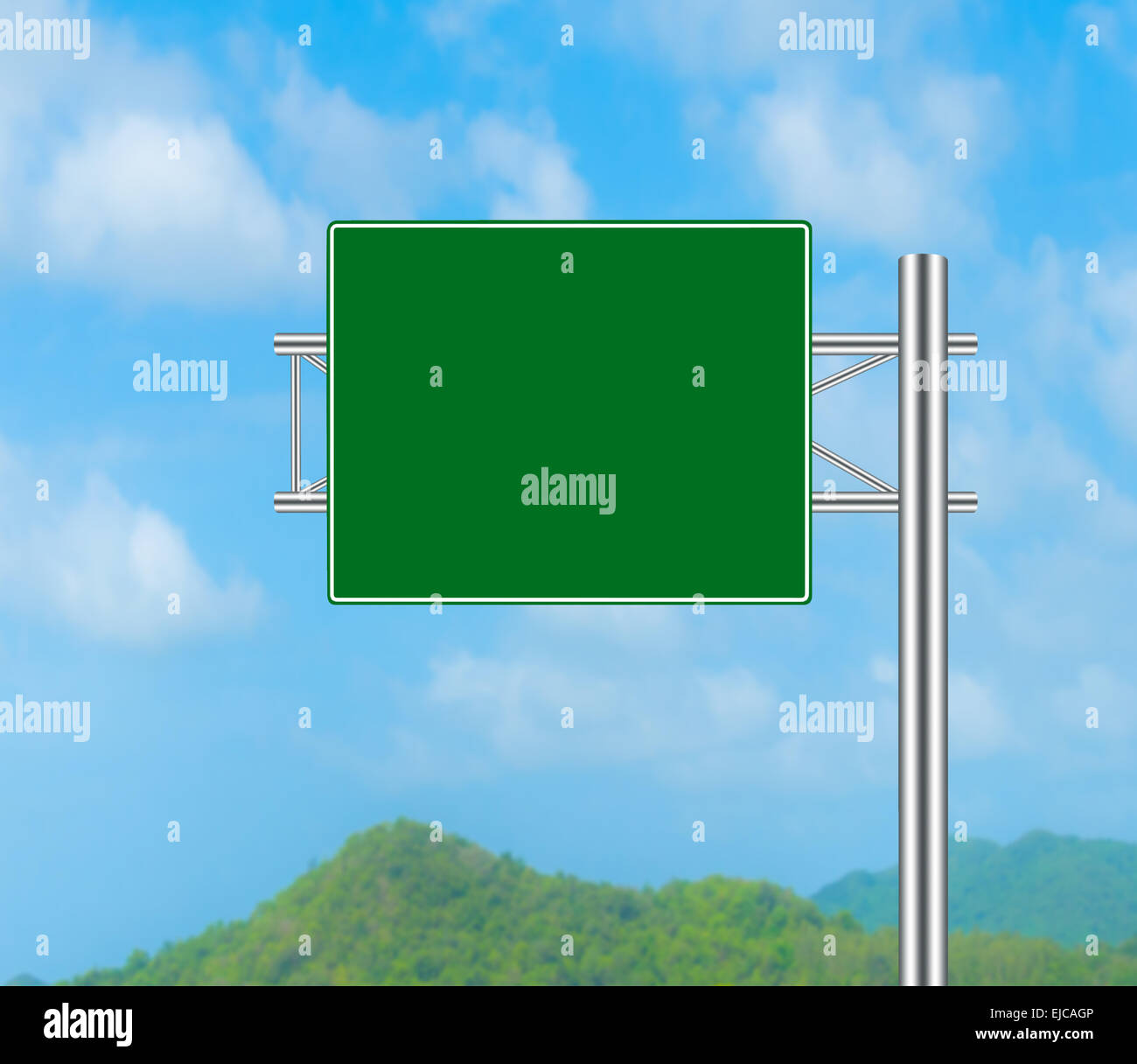 Blank green road sign board hi-res stock photography and images - Alamy