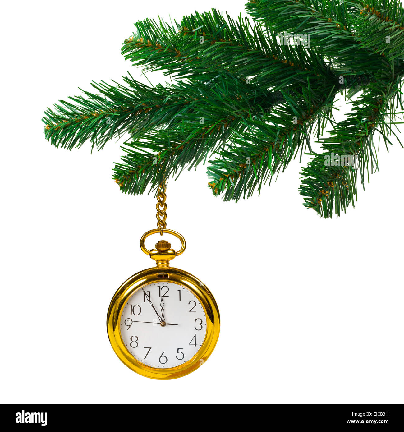 Christmas tree and clock Stock Photo - Alamy