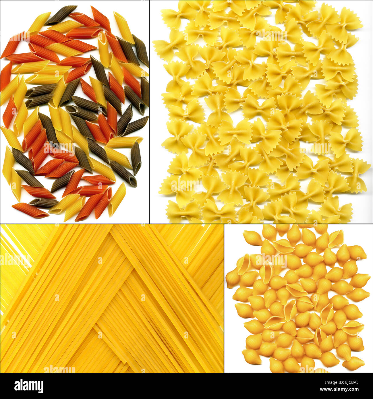 various type of Italian pasta collage Stock Photo - Alamy