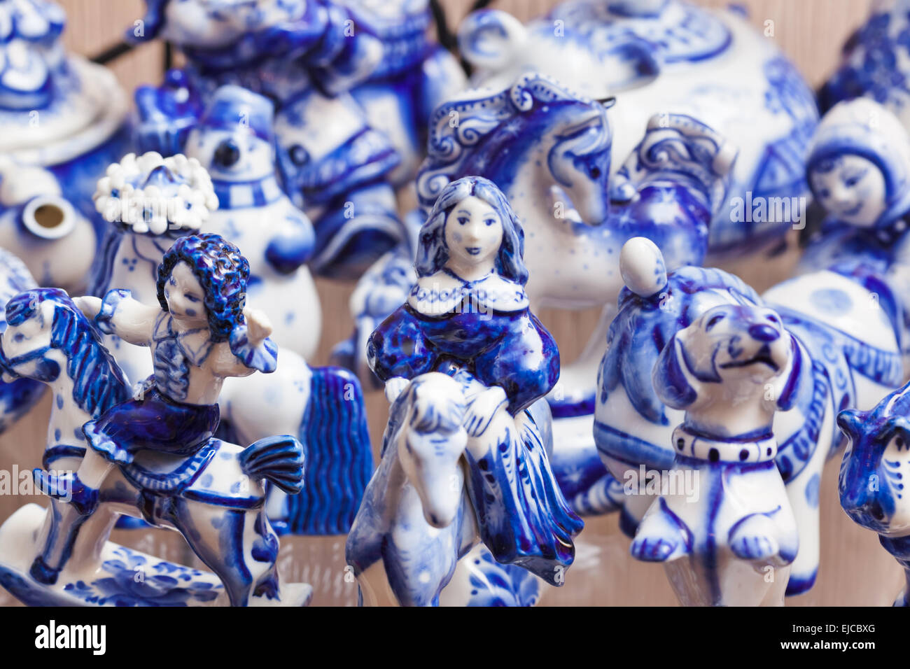 Gzhel toys collection Stock Photo - Alamy