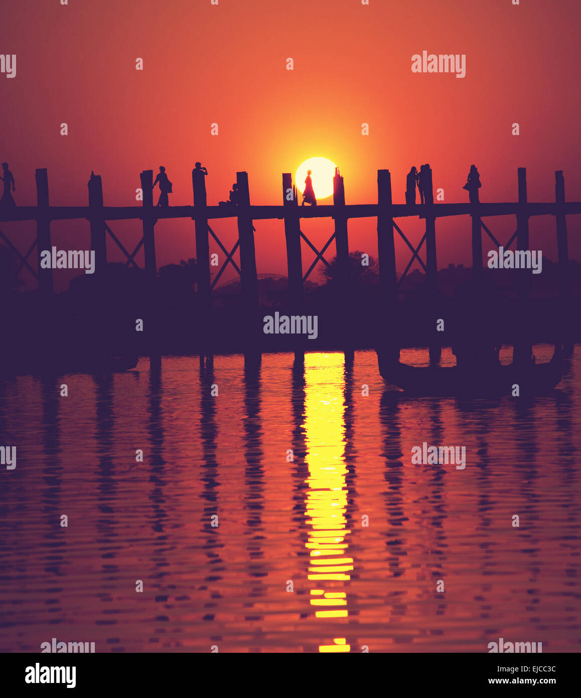 Bridge in Myanmar Stock Photo - Alamy