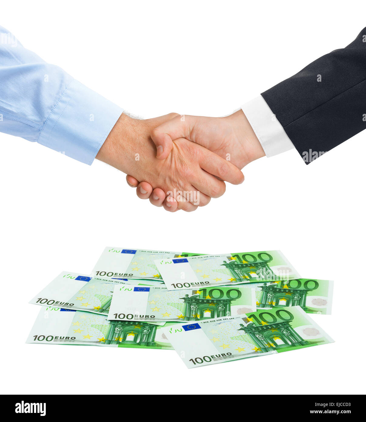 Handshake and money euro Stock Photo - Alamy