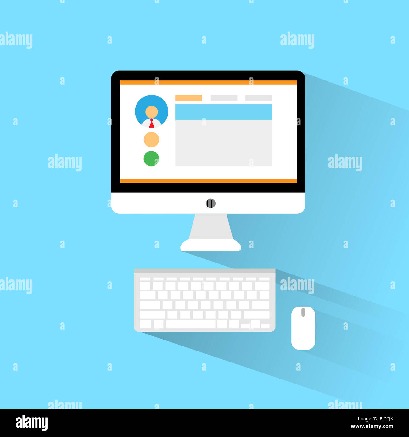 computer workstation workplace flat icon design Stock Photo - Alamy