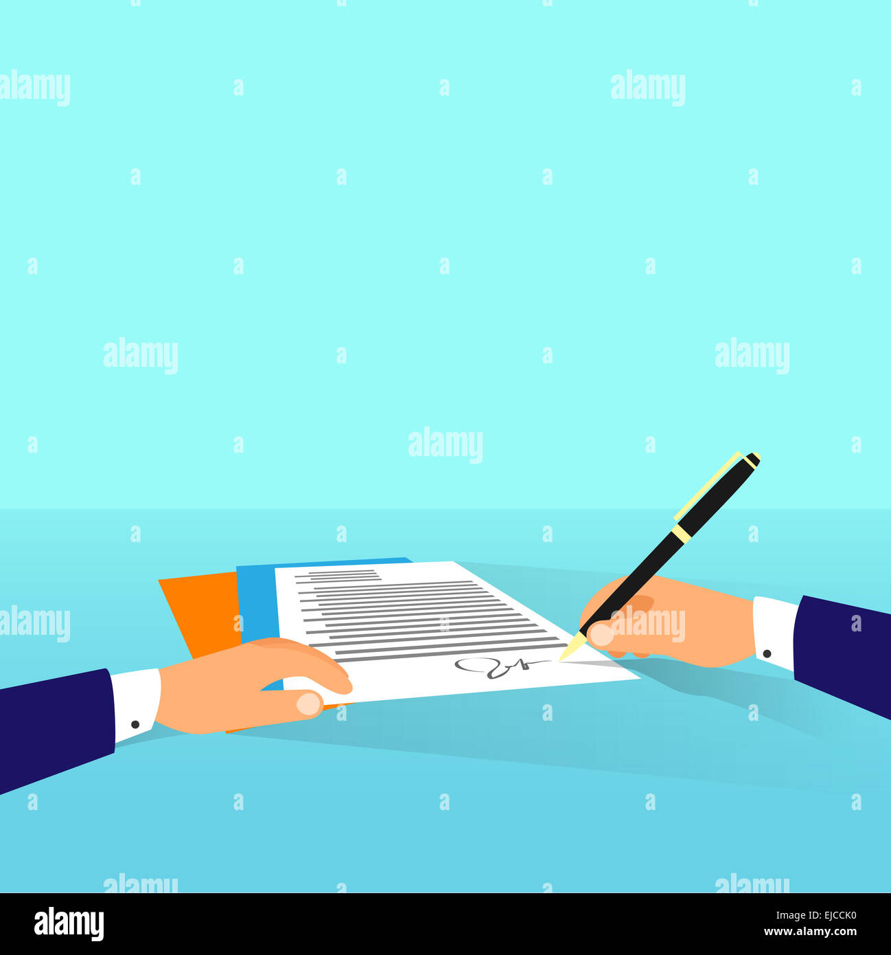 Signing Contract Cartoon Stock Photos & Signing Contract Cartoon Stock ...