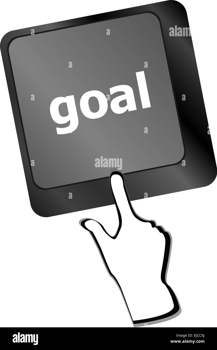 Goal button on computer keyboard - business concept Stock Photo - Alamy
