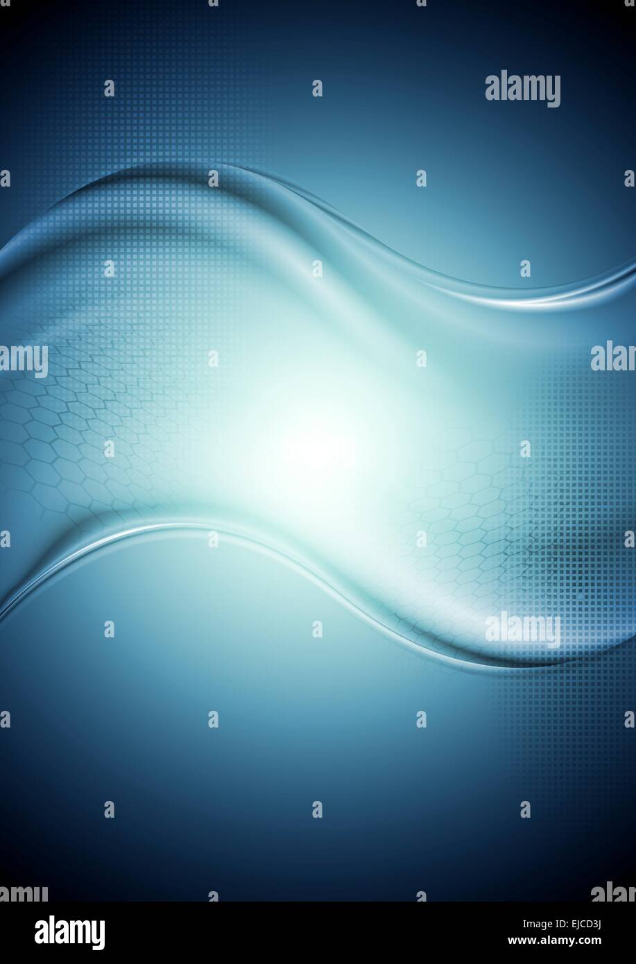 Blue tech wavy background Stock Photo - Alamy
