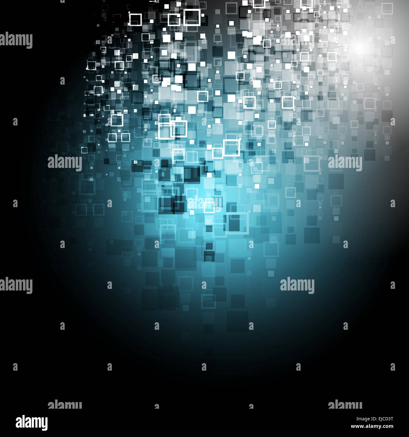 Blue tech squares dark background Stock Photo - Alamy