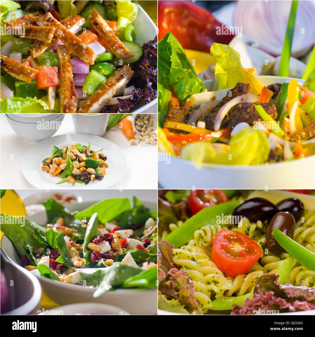 salad collage composition nested on frame Stock Photo - Alamy