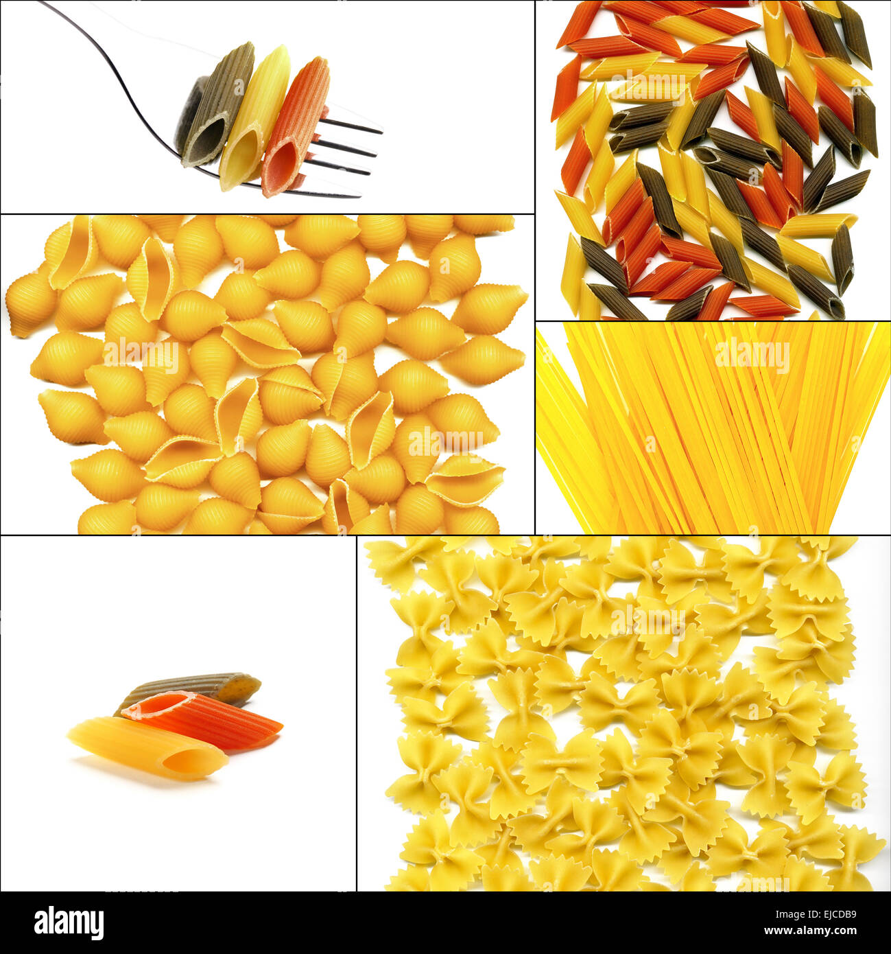 various type of Italian pasta collage Stock Photo - Alamy