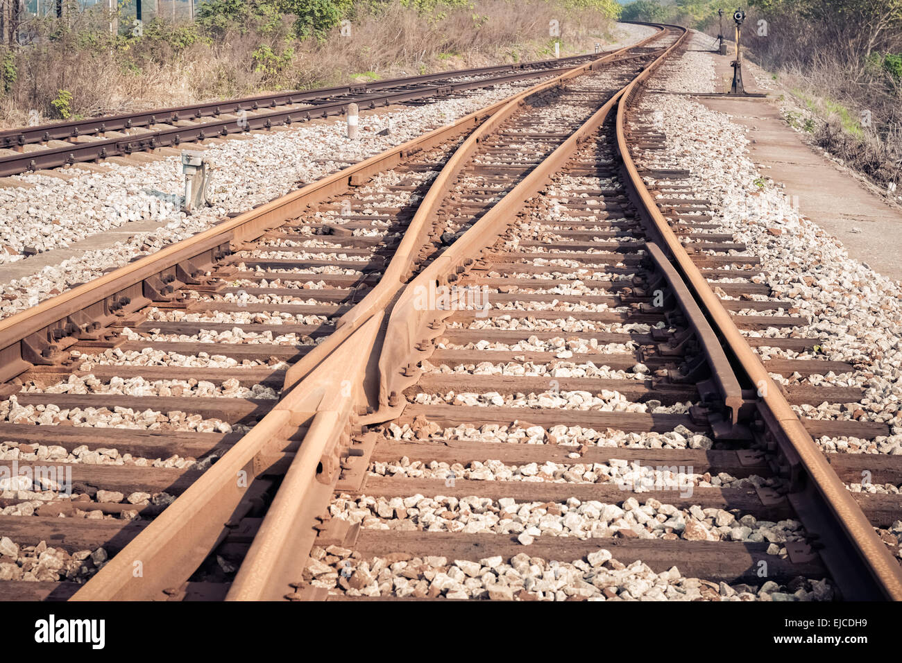 Railway track points crossing hi-res stock photography and images - Alamy