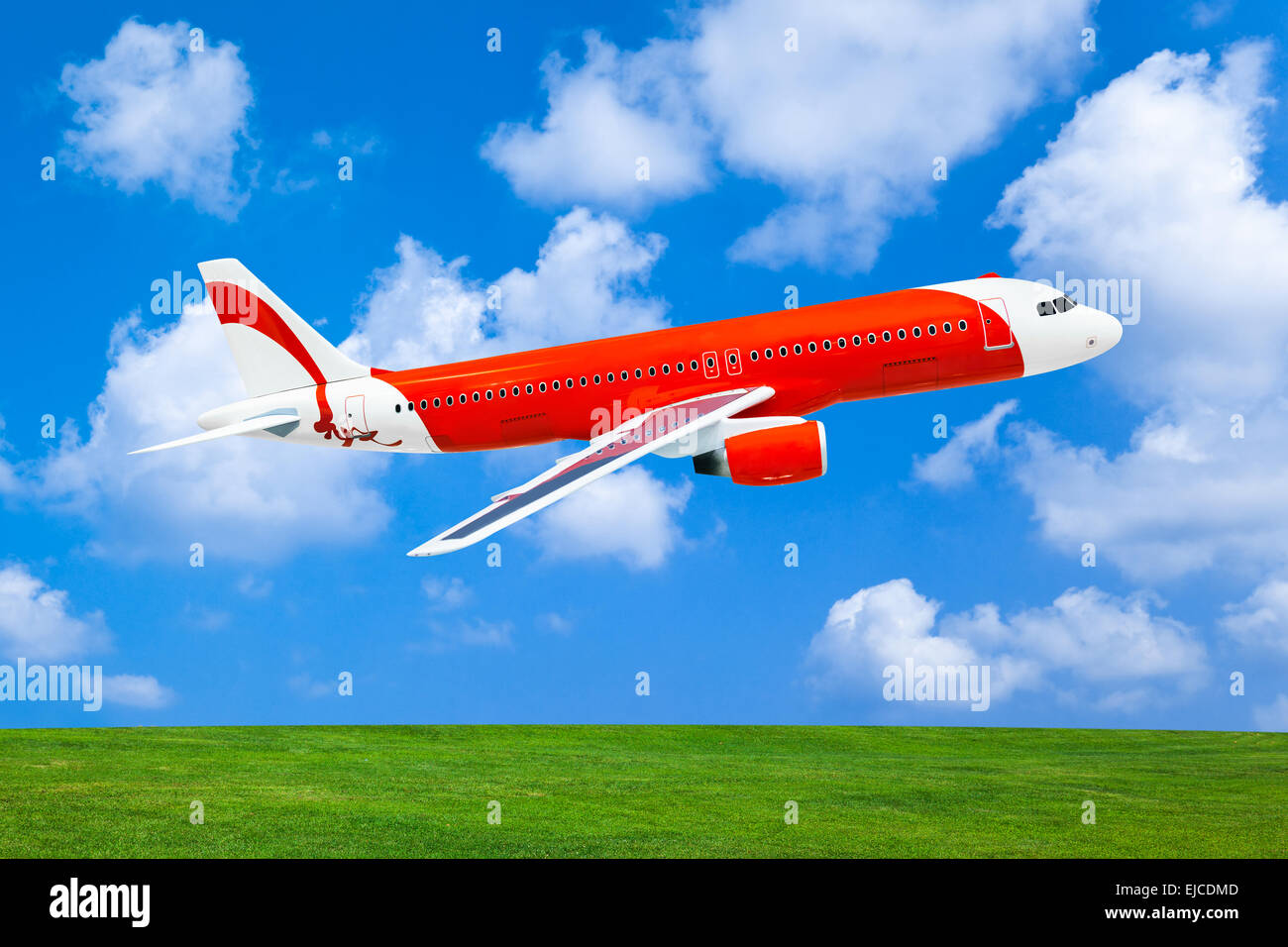 Plane on sky background Stock Photo - Alamy