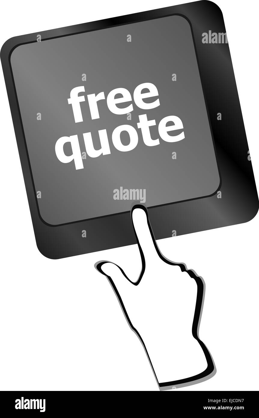 Keyboard with free quote button, business concept Stock Photo - Alamy