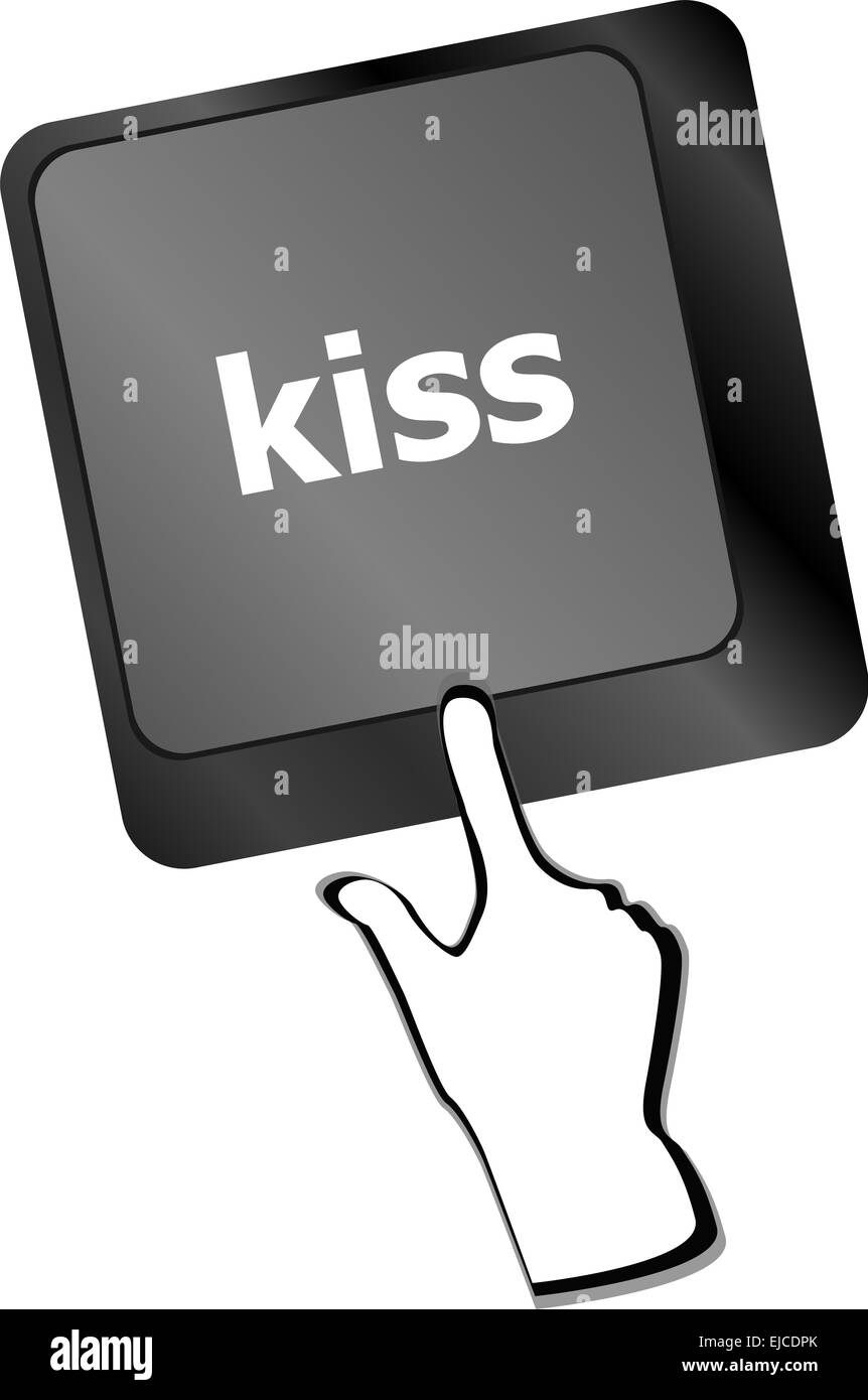 Key with the word kiss on it, on a computer keyboard Stock Photo - Alamy