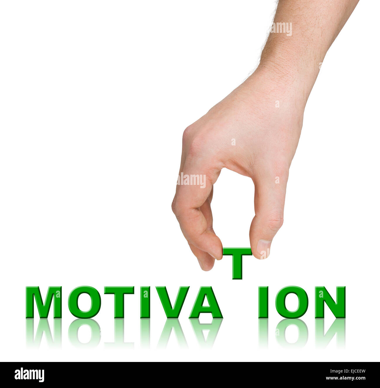 Hand and word Motivation Stock Photo - Alamy