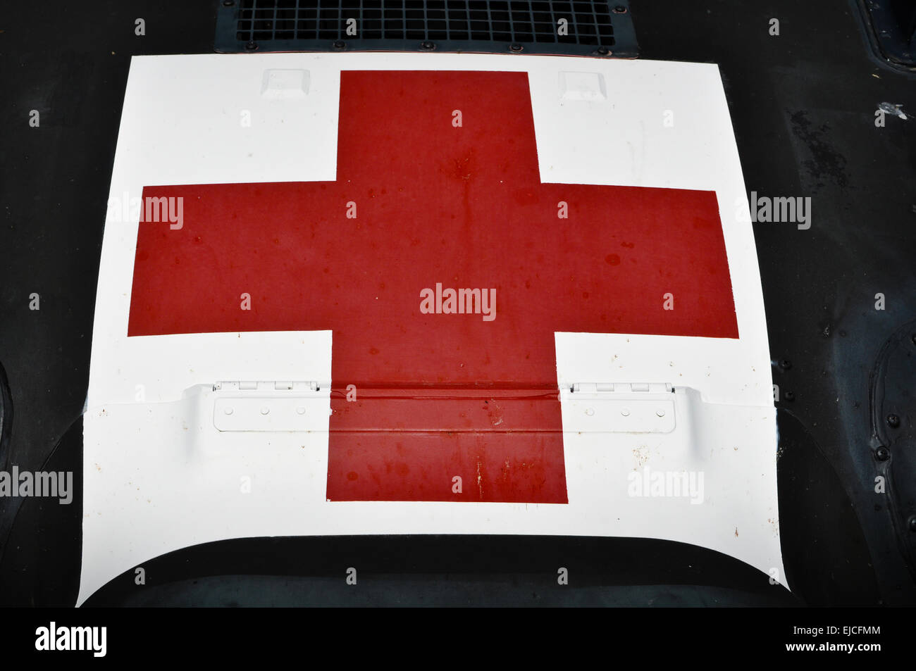 Medical Red Cross on Helicopter Stock Photo - Alamy