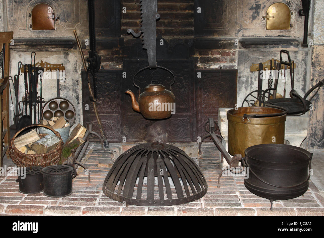 antique cooking area Stock Photo - Alamy