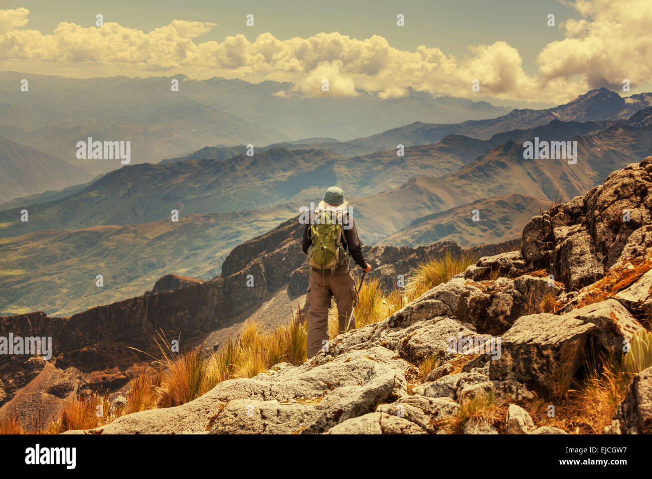 Hike in Bolivia Stock Photo - Alamy
