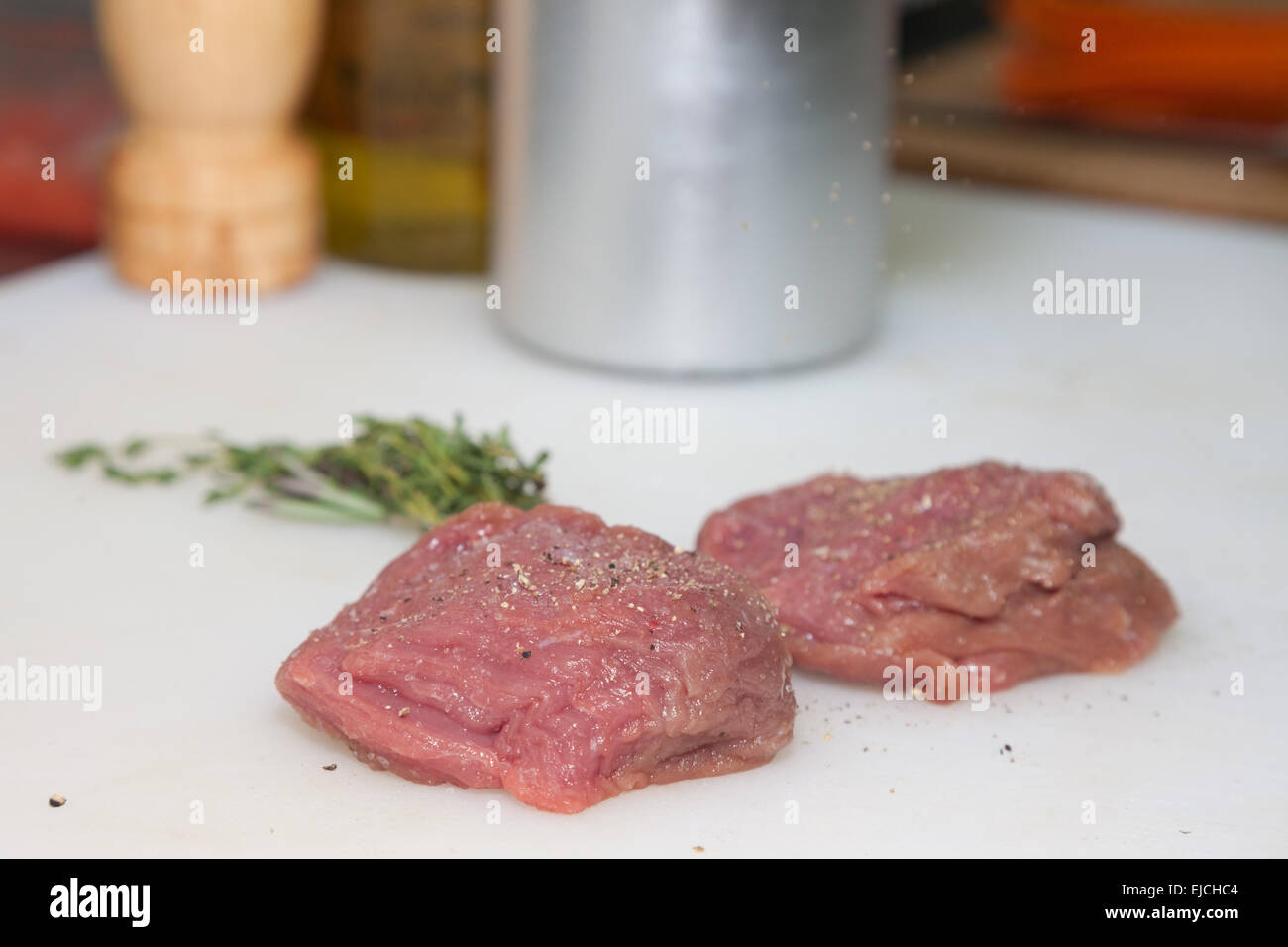 preparation and cooking of meat Stock Photo - Alamy
