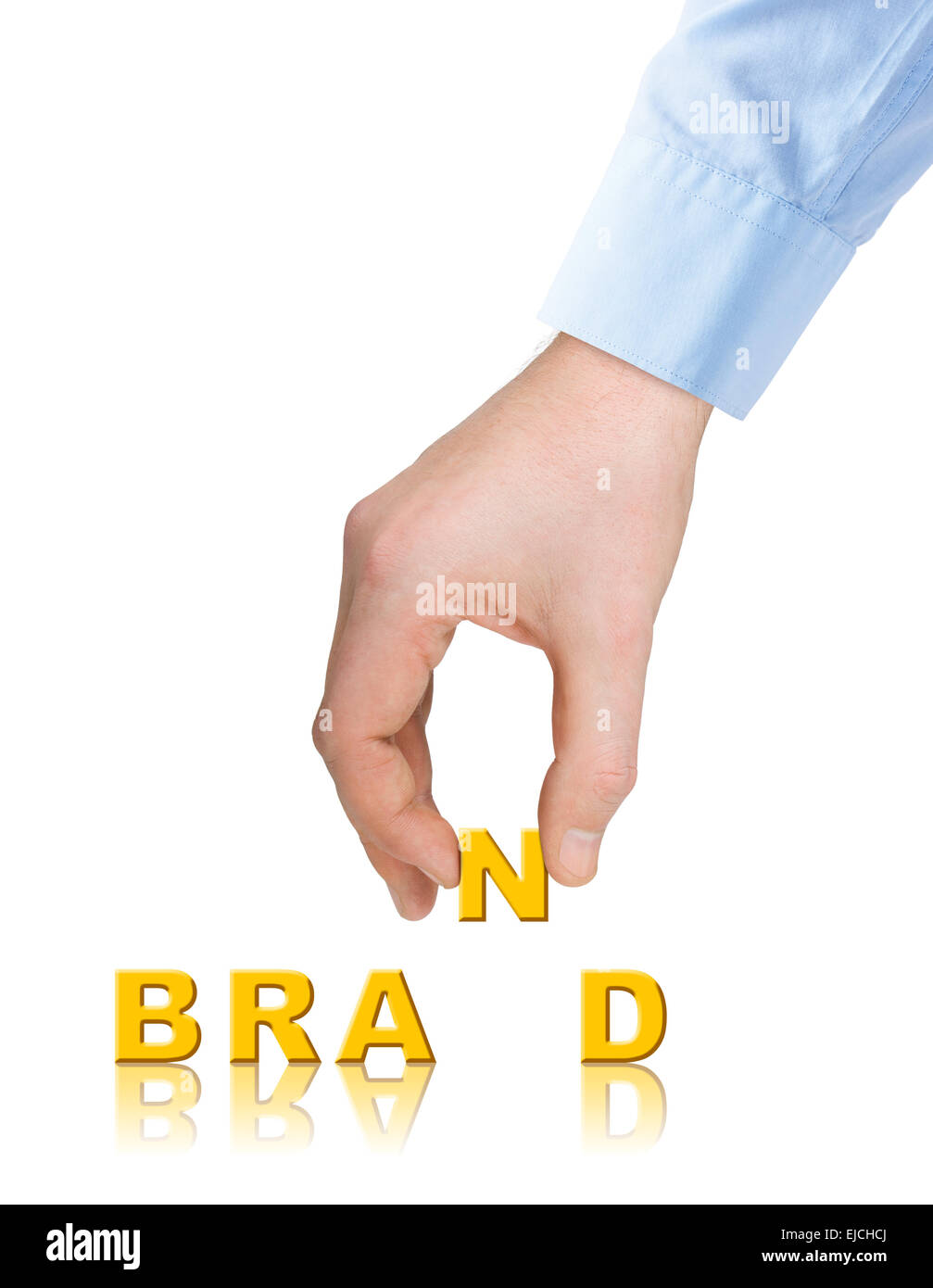 Hand and word Brand Stock Photo - Alamy