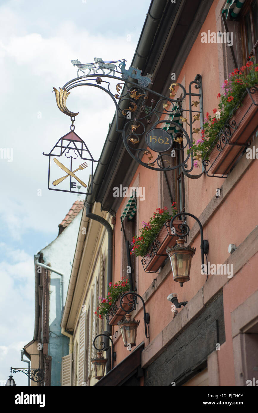 Decorative sign on building, Colmar, Alsace, France Stock Photo - Alamy