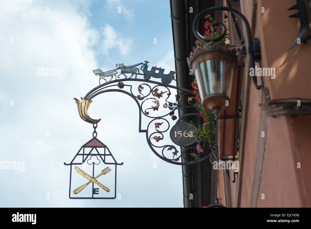 Decorative sign on building, Colmar, Alsace, France Stock Photo - Alamy