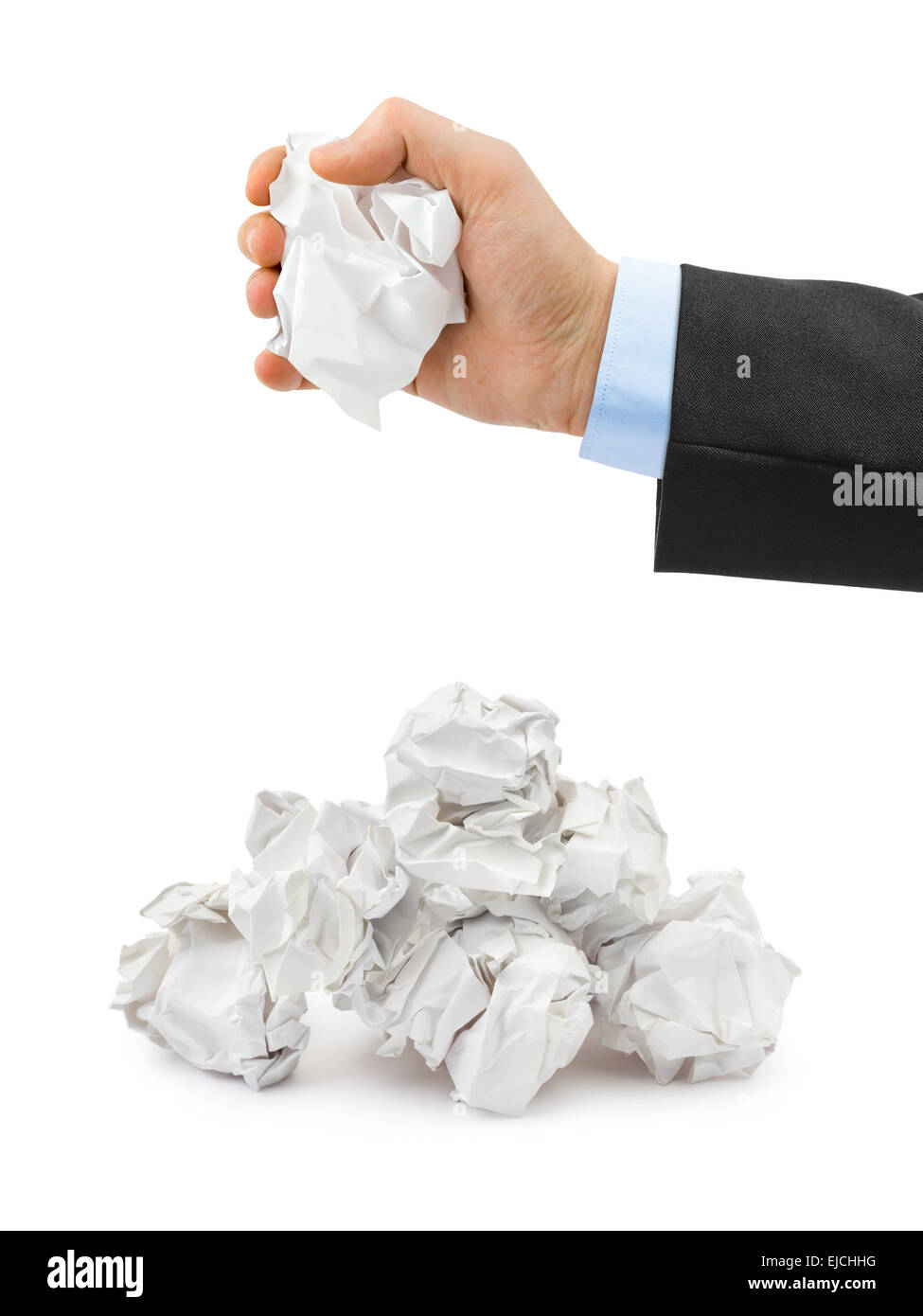Hand and crumpled paper Stock Photo - Alamy