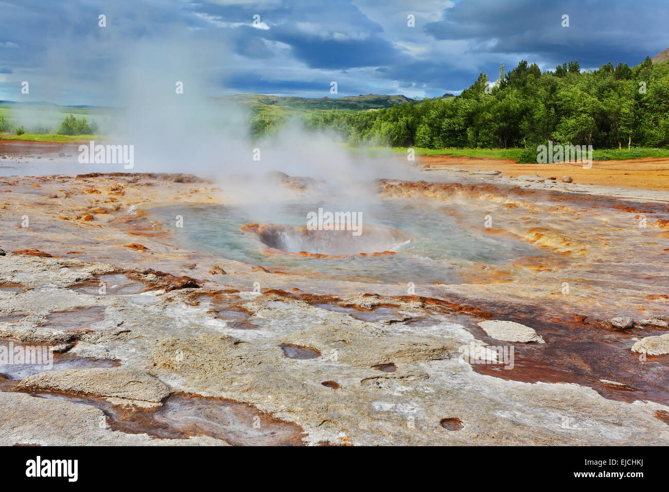 Fumaroles Geyser Strokkur Stock Photo - Alamy
