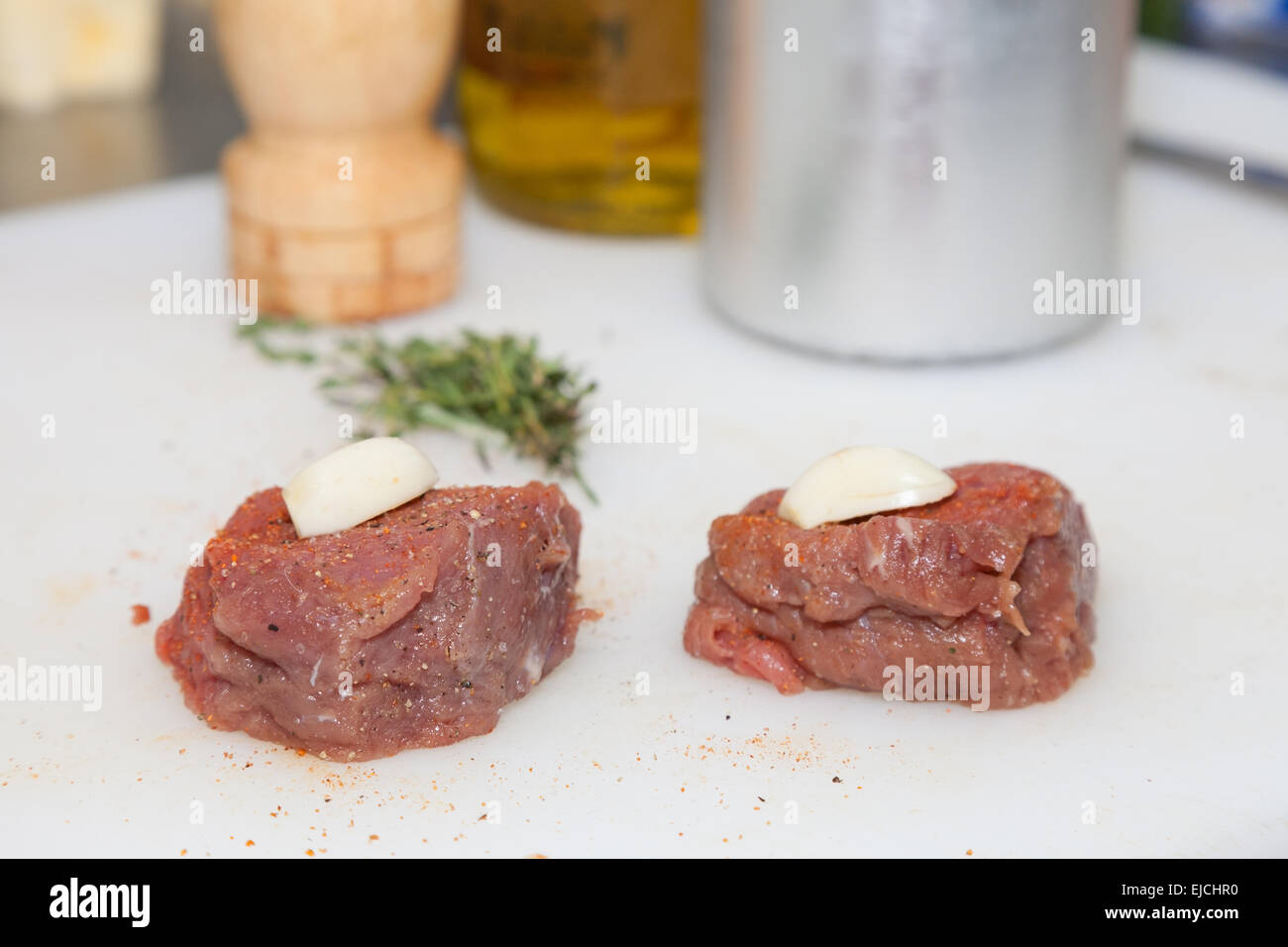 preparation and cooking of meat Stock Photo - Alamy